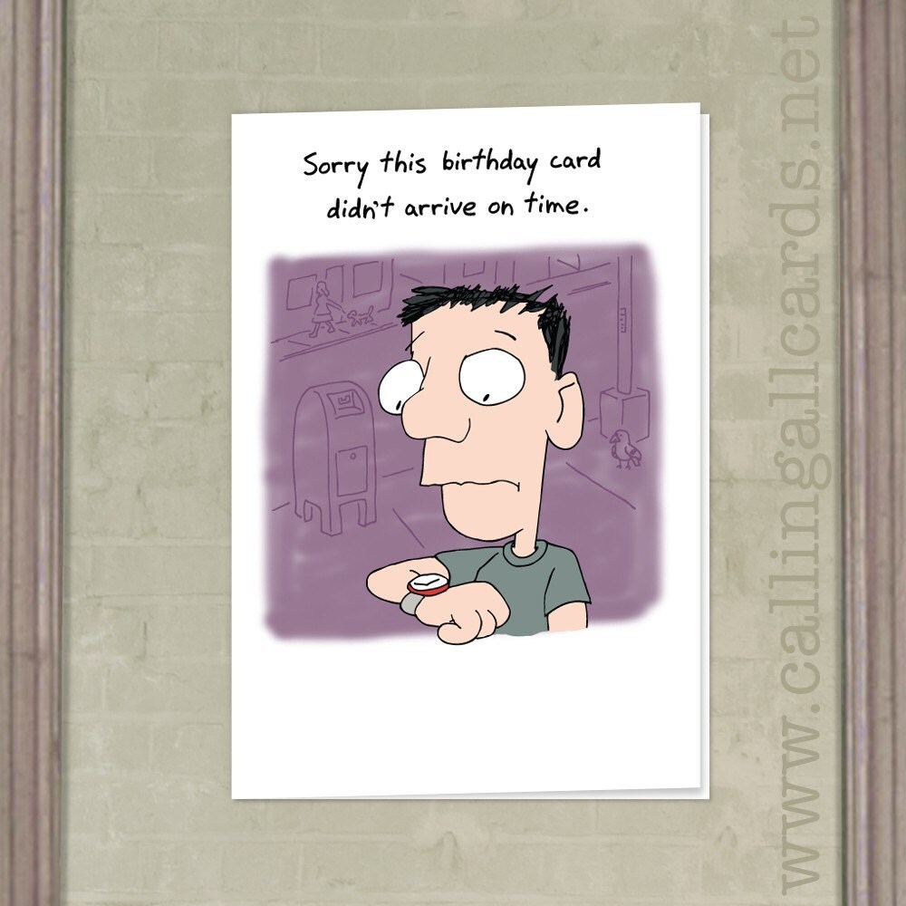 Post Office - Belated Birthday Card - Etsy