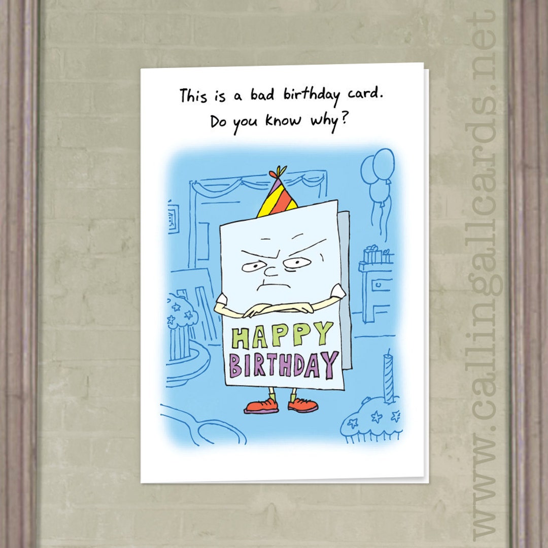 Bad Card - Birthday Card - Etsy