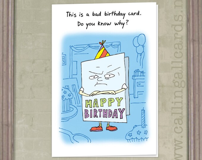 Bad Card - Birthday Card - Etsy