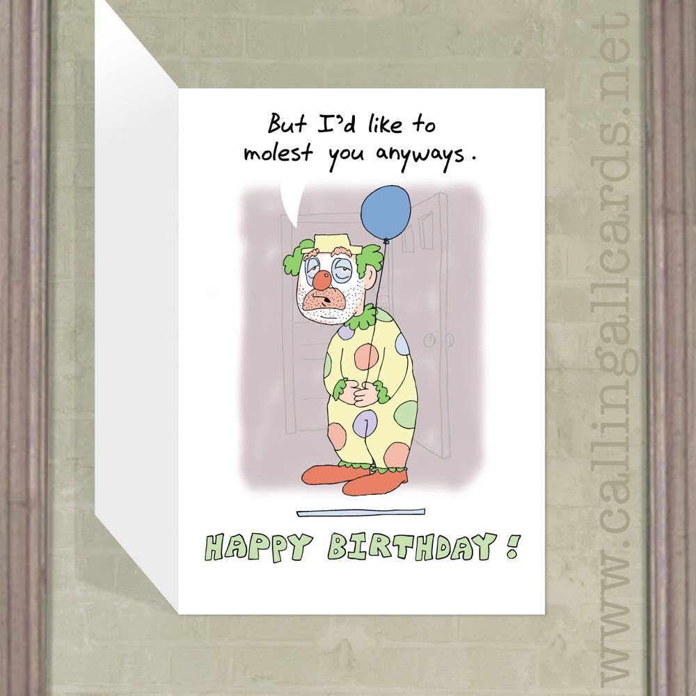Clown - Birthday Card - Etsy