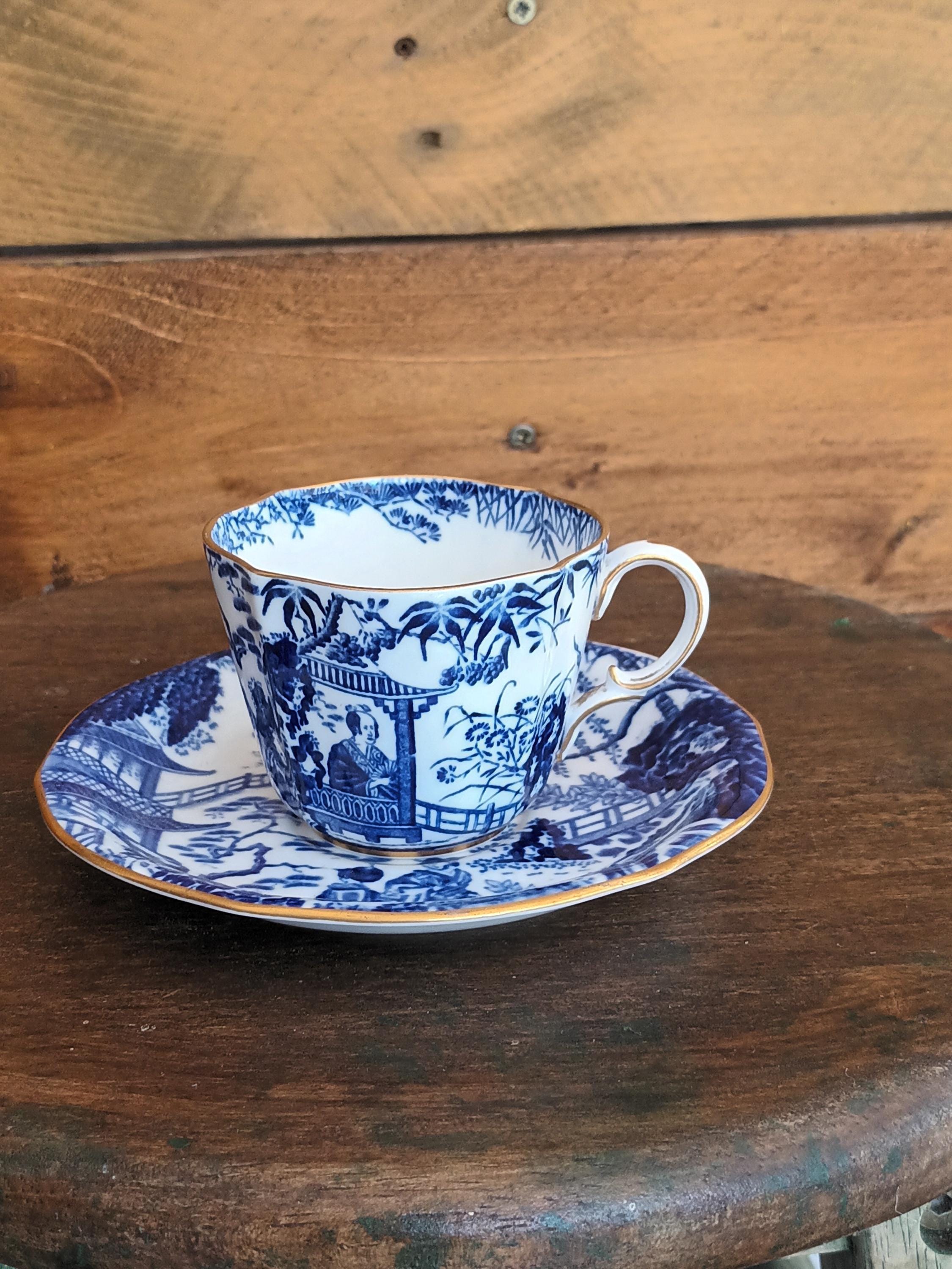 Stunning Rare Antique Victorian Royal Crown Dery " Mikado" Pattern Duo ...