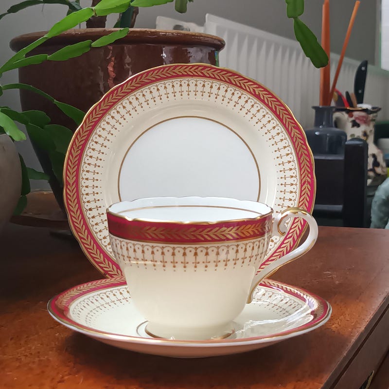 Aynsley Maroon and Gold - Etsy UK