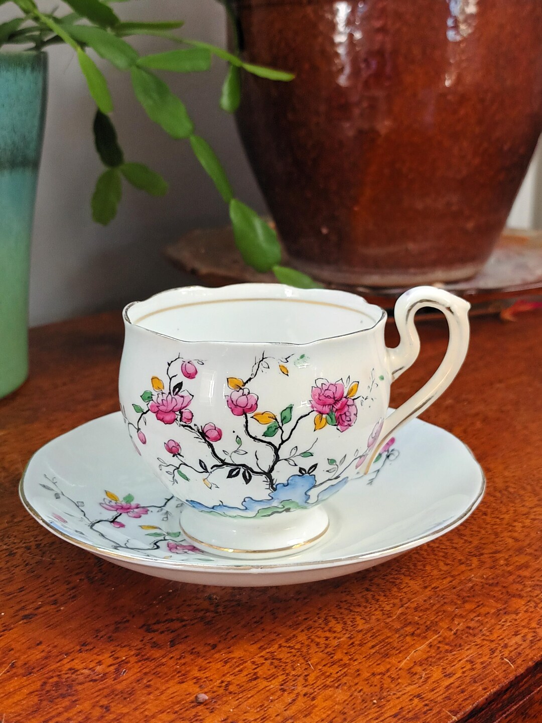 Beautiful Rare Vintage Salisbury "lotus" Floral Pattern English Fine ...