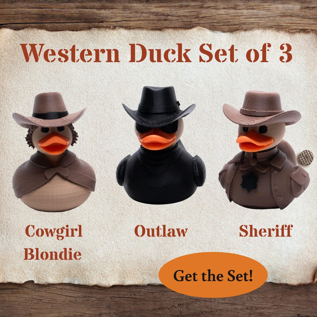 Western Ducking Set of 3 Sheriff Outlaw Blondie Ducks for Ducking Fans ...