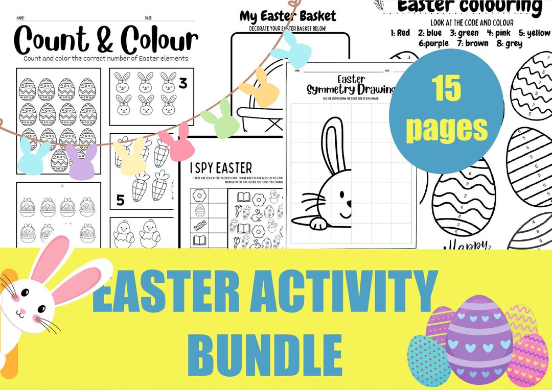 Easter Activity Bundle, Easter Worksheets, Kids Easter Fun, Kids ...