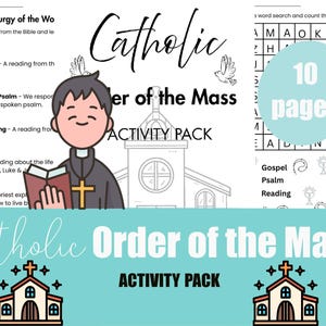 Learn the Order of the Mass, Catholic Mass Worksheets for Children. - Etsy