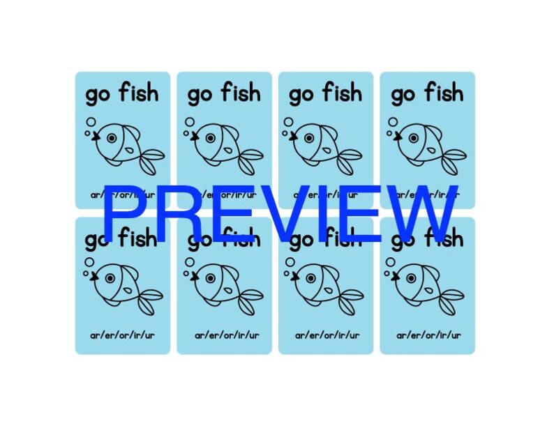 Go Fish Cards- Ar/er/ir/or/ur - Etsy