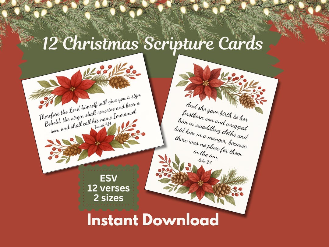 Christmas Bible Verse Cards, Birth of Jesus Scripture Memory, ESV Set ...