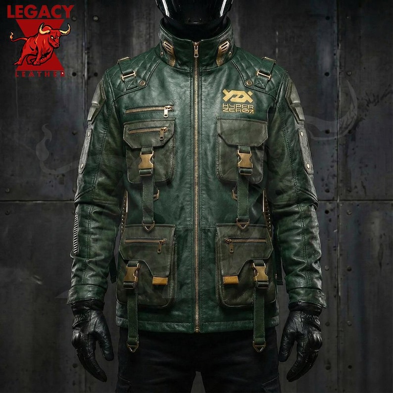 Robotic Leather Jacket, Futuristic Space and Bike Fashion Outfit ...