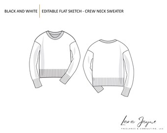 Editable Fashion Flat | Adobe Illustrator Vector Sketch | Women's ...