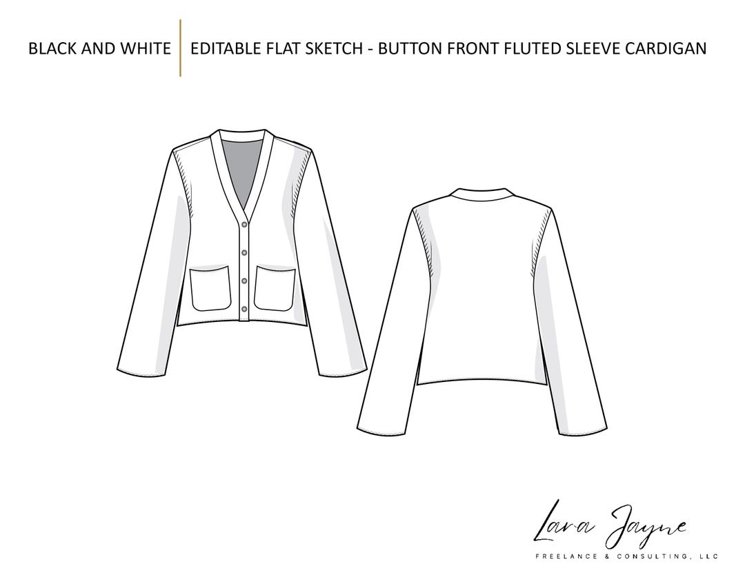 Editable Fashion Flat | Adobe Illustrator Vector Sketch | Women's ...