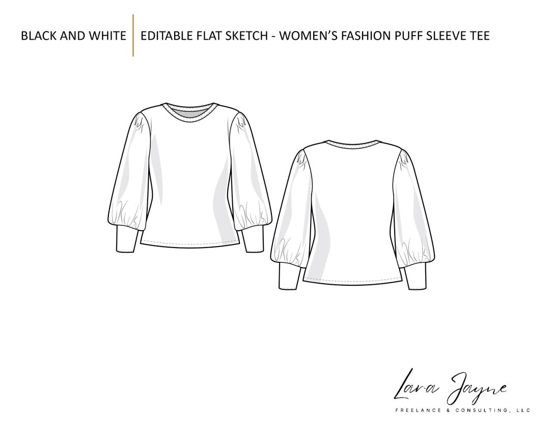 Editable Fashion Flat | Adobe Illustrator Vector Sketch | Women's ...