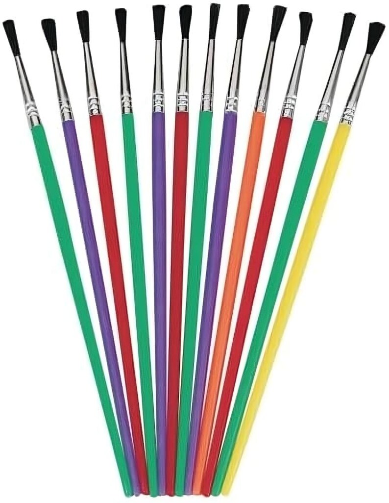 Goods Classic Kids Paintbrush Set - 12 Craft Paintbrushes for ...