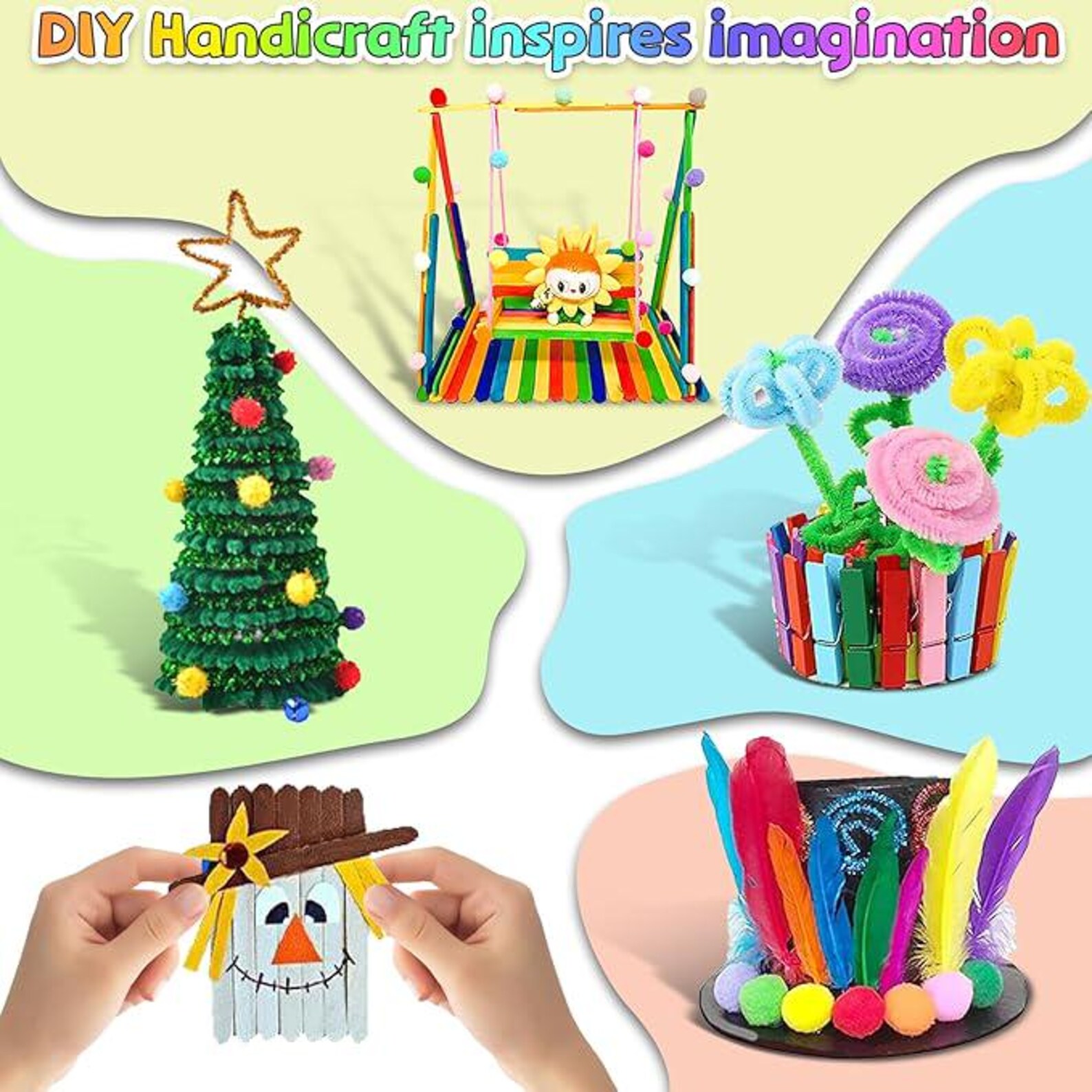 Arts and Crafts Supplies for Kids, 2000+pcs Craft Kits for Kids, DIY ...