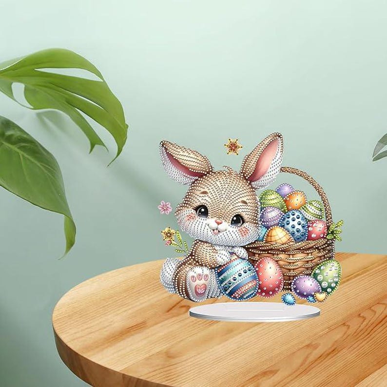 DIY Tabletop Diamond Art Painting Kit for Easter Bunny Easter Bunny ...