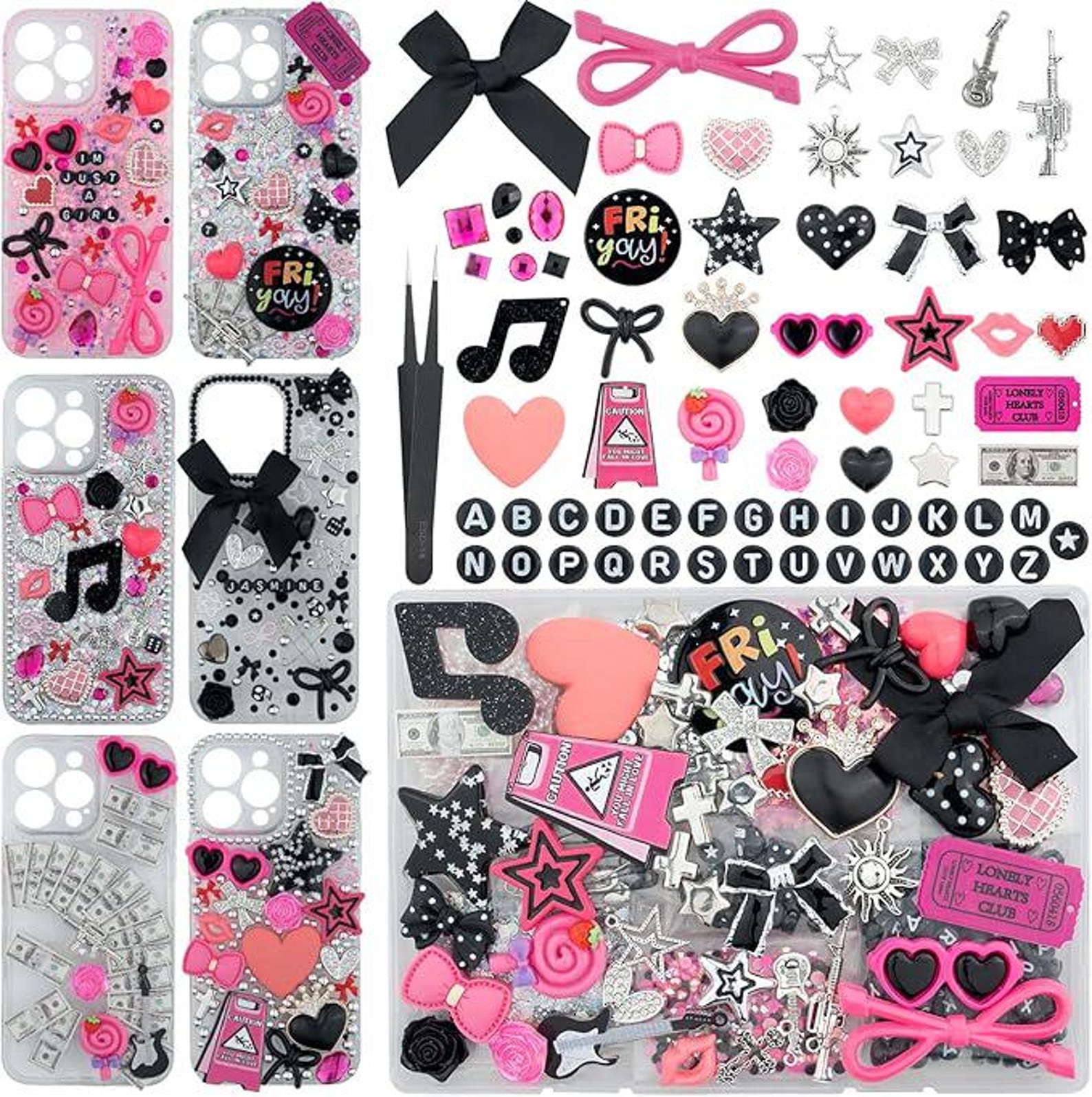 1050 Pcs Junk Phone Case Charms Kit, Charms for Customizing Cases ...