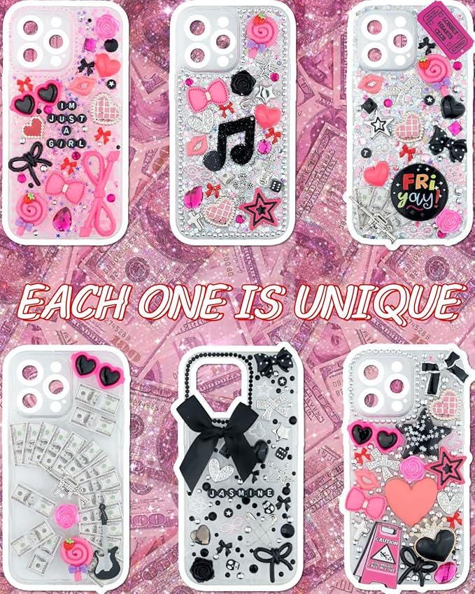 1050 Pcs Junk Phone Case Charms Kit, Charms for Customizing Cases ...