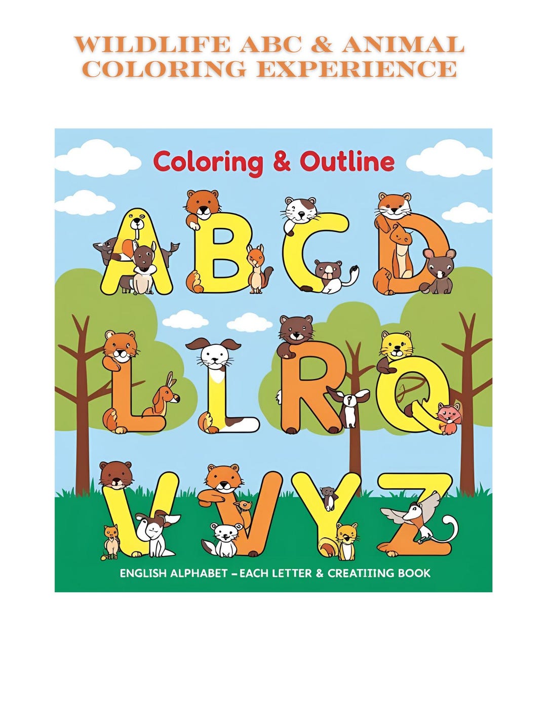 ABC Animal Coloring Book for Kids, Personalized Alphabet Coloring Book ...
