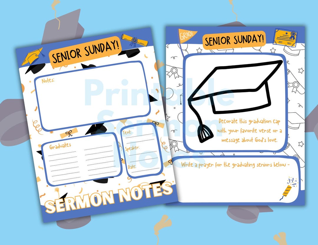 Senior Sunday Sermon Notes for Kids PDF Printable Download - Etsy