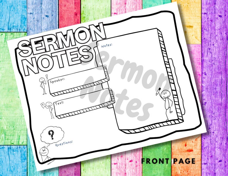 Stick Figure Sermon Notes for Kids Spiritual Gifts Theme PDF and PNG ...