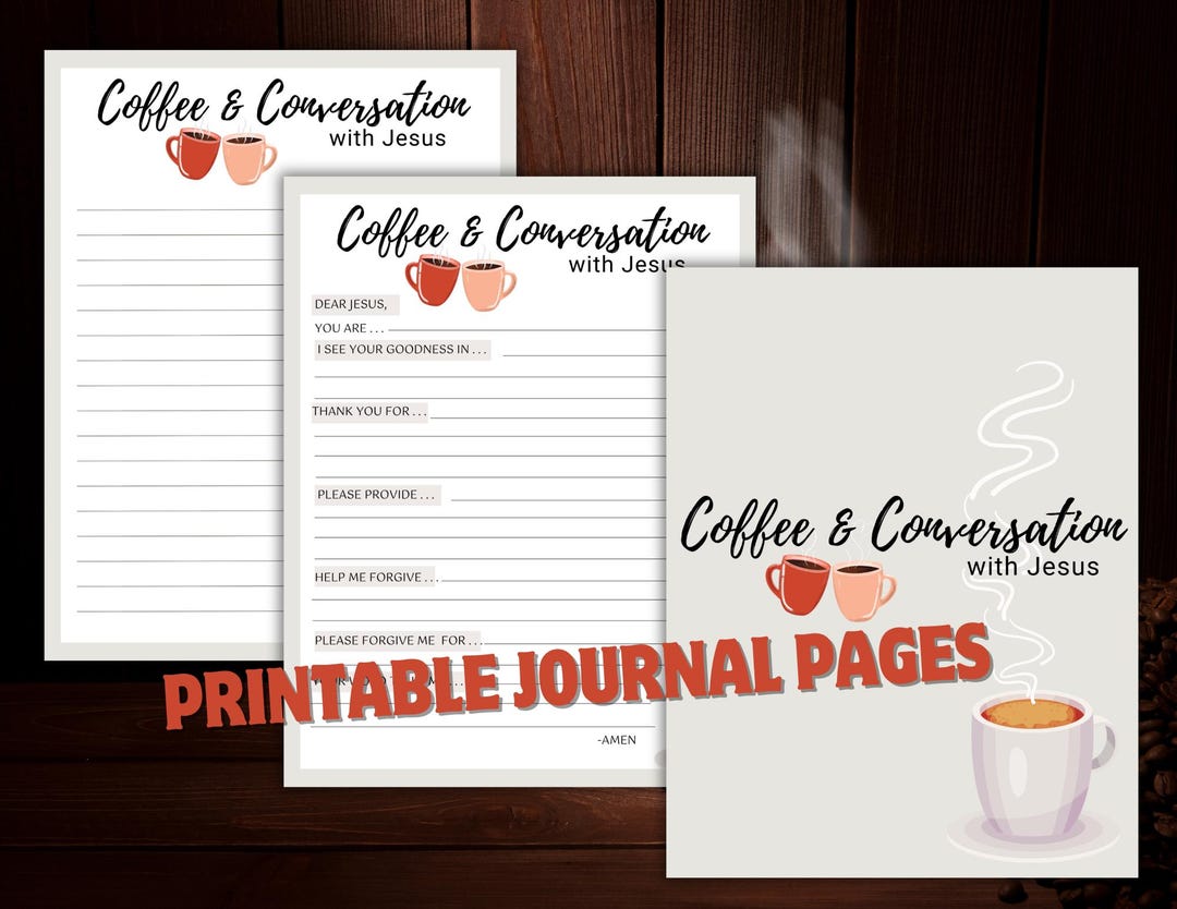 Coffee and Conversation With Jesus PDF Journal Pages - Etsy