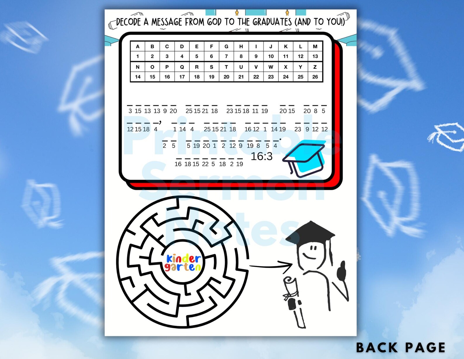 Fun Senior Sunday Sermon Notes for Kids Two-sided Printable PDF ...