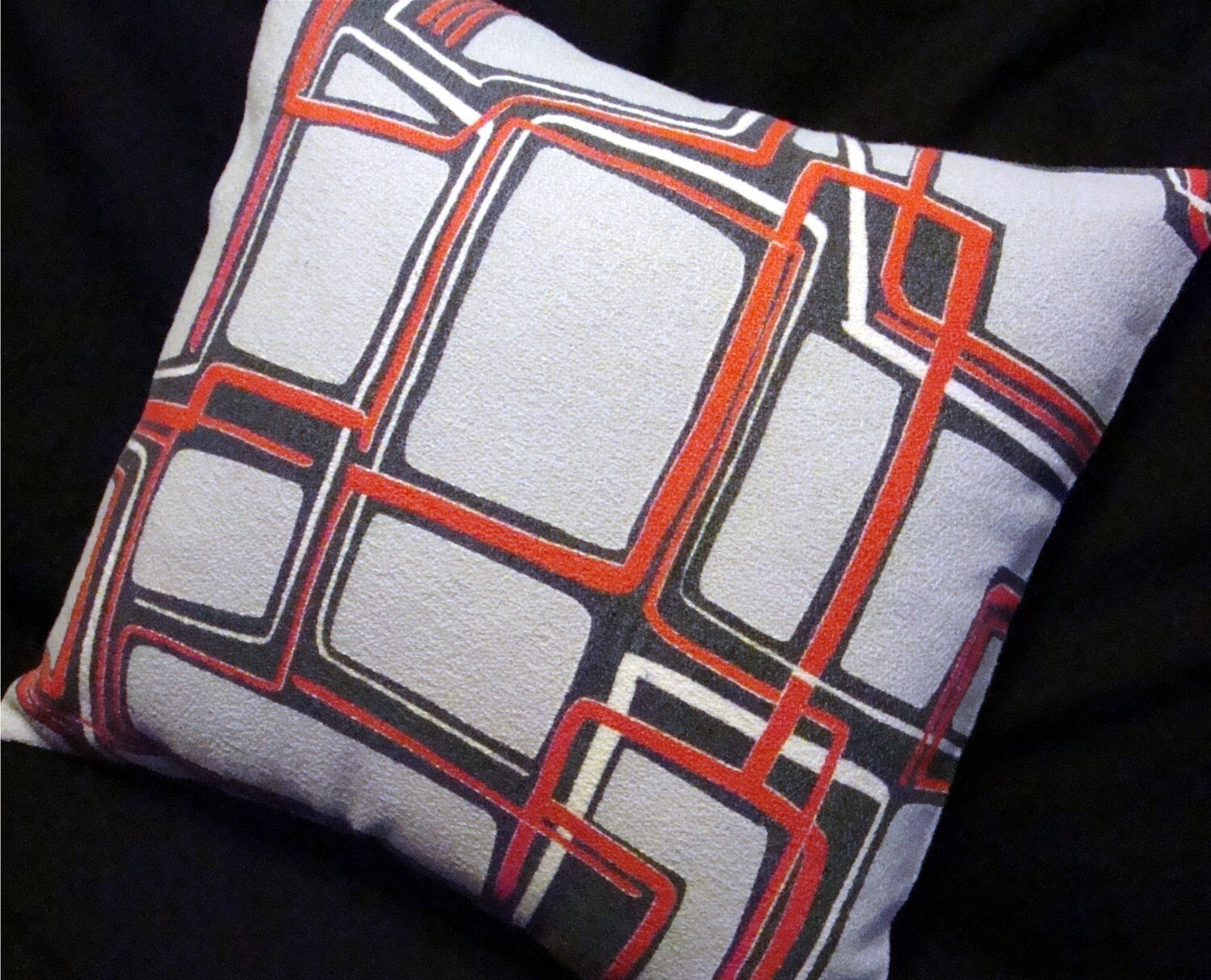 Mid Century Modern Pillow Cover Vintage Graphic Grey | Etsy