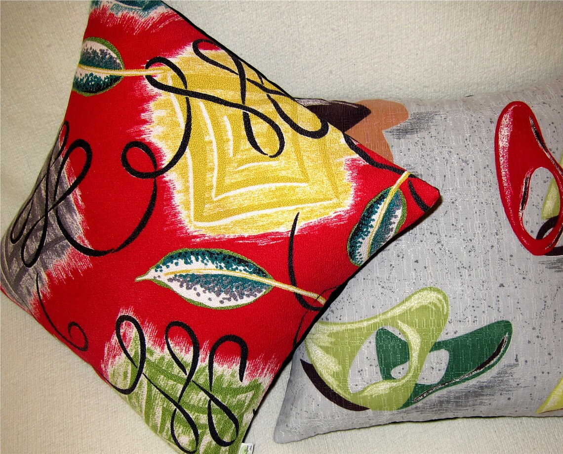 Retro Mid Century Modern Pillow Cover Vintage 1950s - Etsy