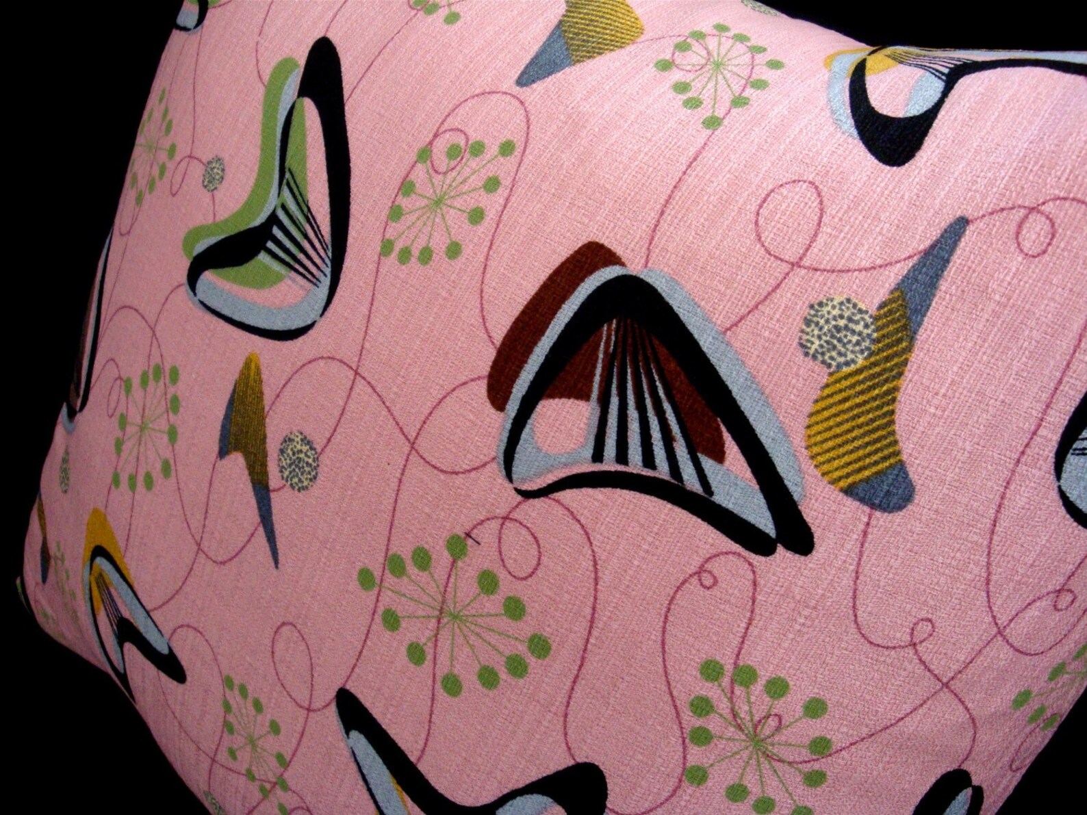 Retro Boomerang Throw Pillow Cover Pink Boomerang Beat | Etsy