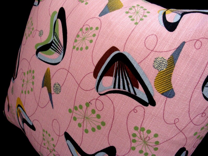 Retro Boomerang Throw Pillow Cover Pink Boomerang Beat | Etsy