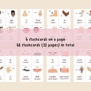 Korean Body Parts Flashcards, Learn Korean Vocabulary, Korean Vocab ...