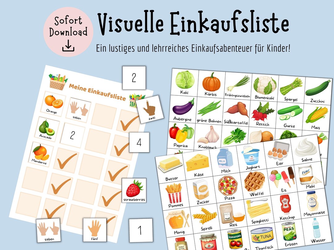 Printable Visual Shopping List for Kids – My First Shopping Trip With ...