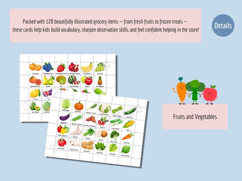 Printable Visual Grocery List for Kids, Shopping List for Children, My ...