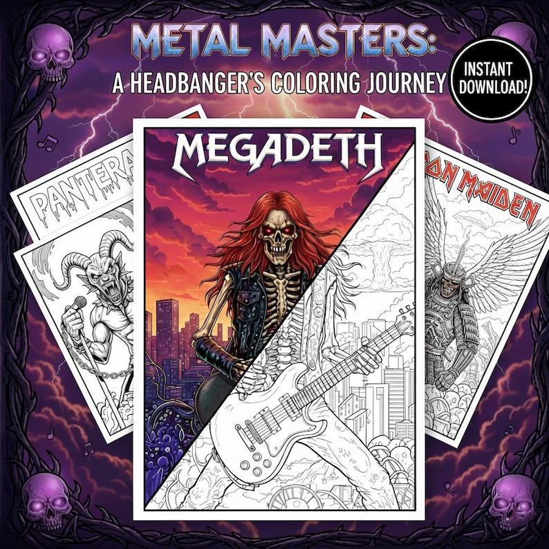 Heavy Metal Band Logos Coloring Pages – Gothic Rock Art (PDF Download ...