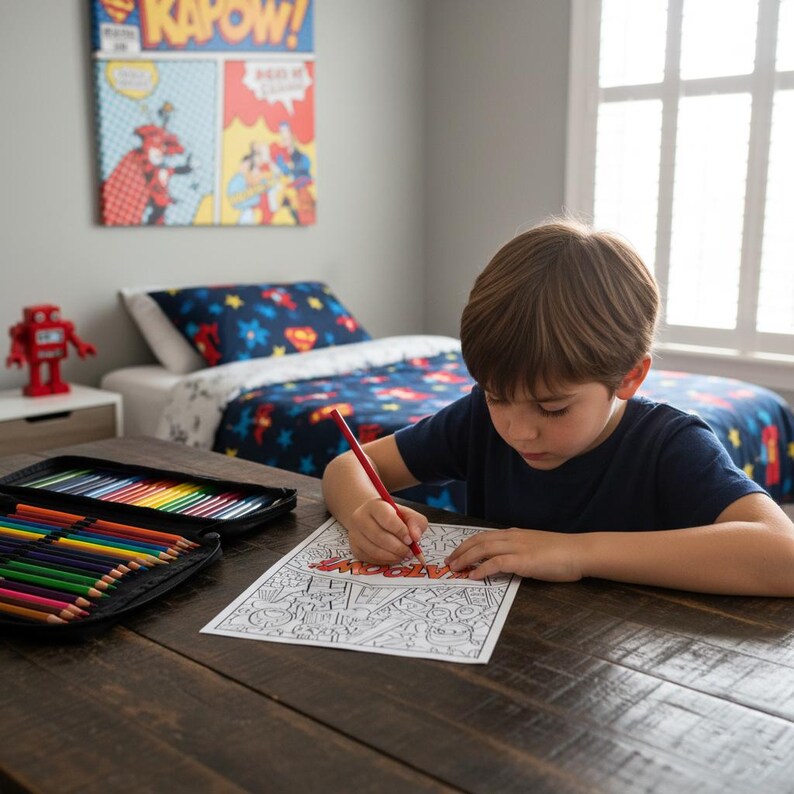 Superhero Coloring Pages – Kids Printable Heroes Vs Villains (PDF) - Etsy