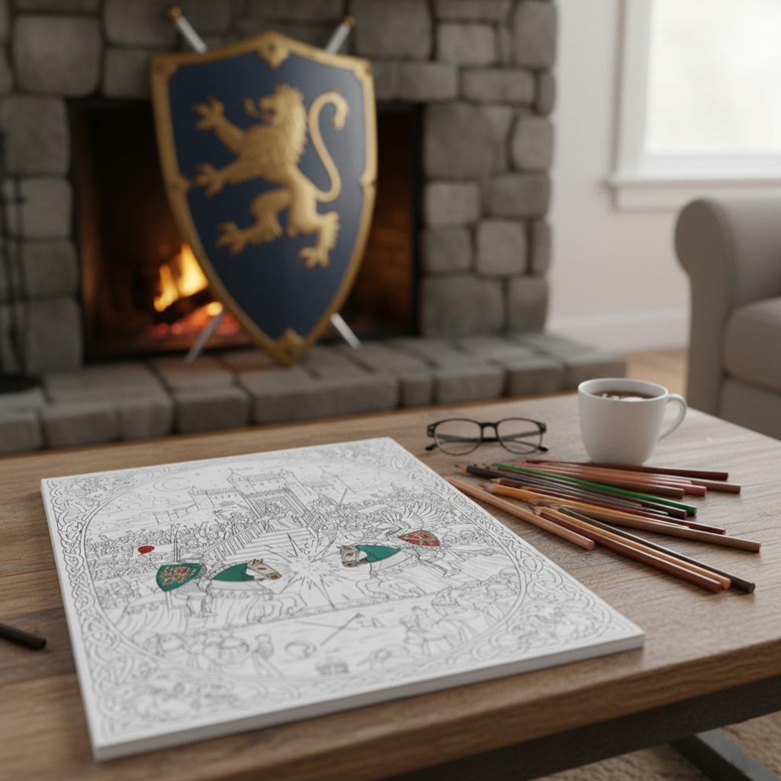 Medieval Dragon Fantasy Coloring Pages: Knights & Castle Battles (3 PDF ...
