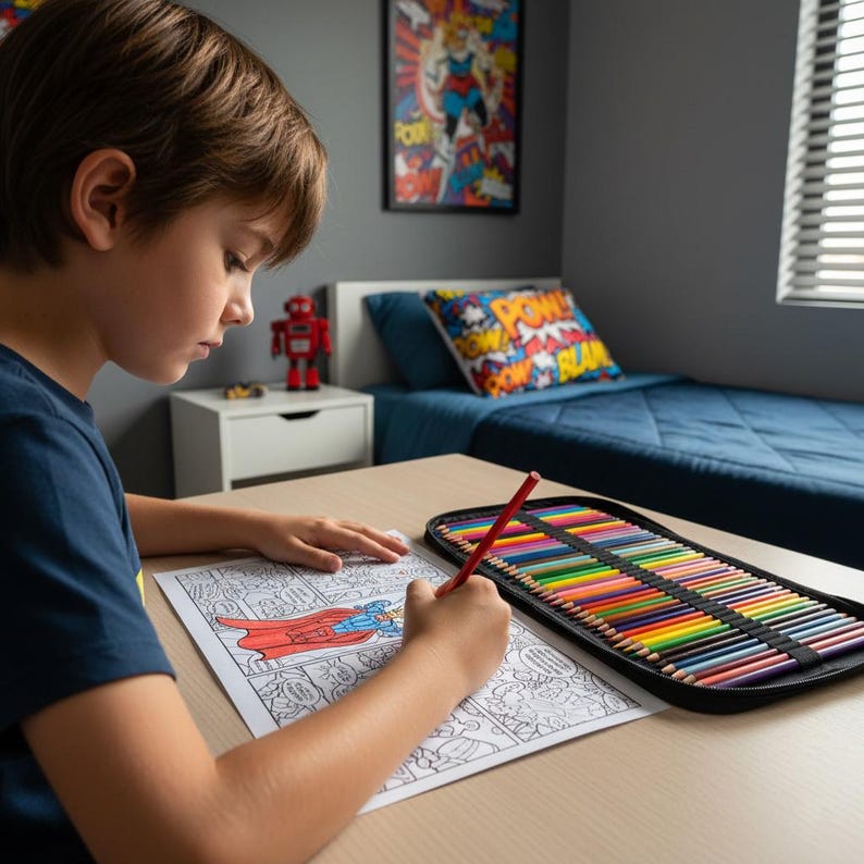 Superhero Coloring Pages – Kids Printable Heroes Vs Villains (PDF) - Etsy