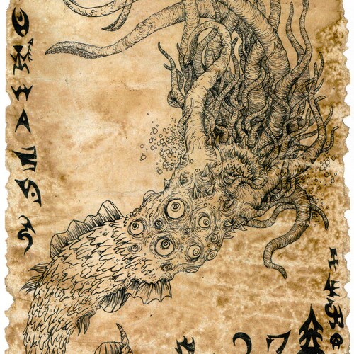 The Kraken 11x17 Scroll - Etsy