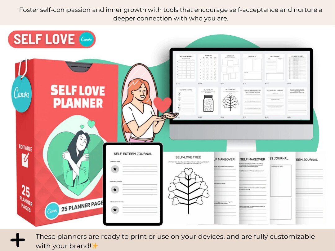 Self-love Workbook | 24 Page Self-care Journal & Mental Health Planner ...