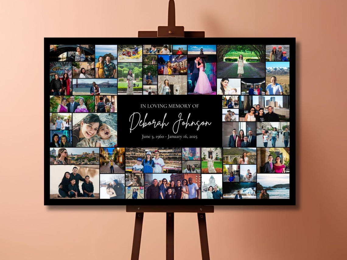 In Loving Memory Sign Funeralsigns, Collage Welcome Funeral Sign ...