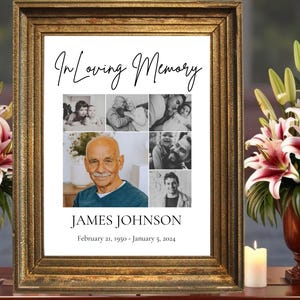 In Loving Memory Sign Funeralsigns, Set of 3 Funeral Photo Collage ...