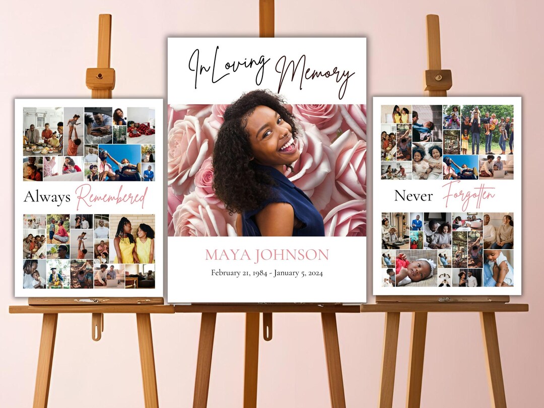 In Loving Memory Sign Funeralsigns, Set-of 3 Prints, Downloadable ...