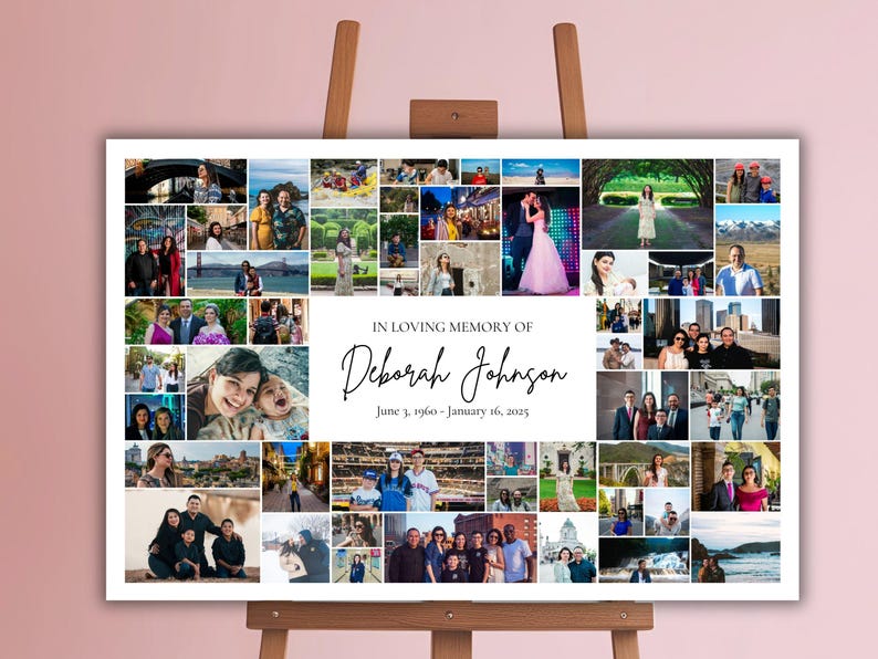 In Loving Memory Sign Funeralsigns, Collage Welcome Funeral Sign ...