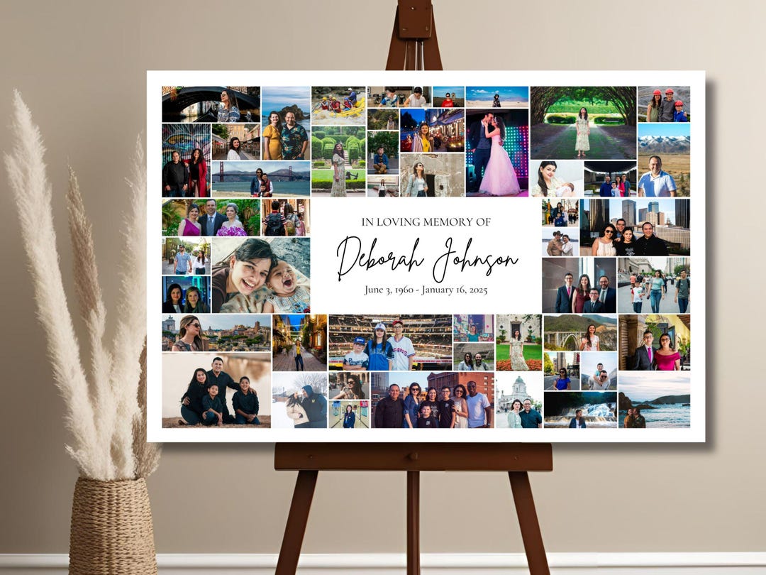 In Loving Memory Sign Funeralsigns, Collage Welcome Funeral Sign ...