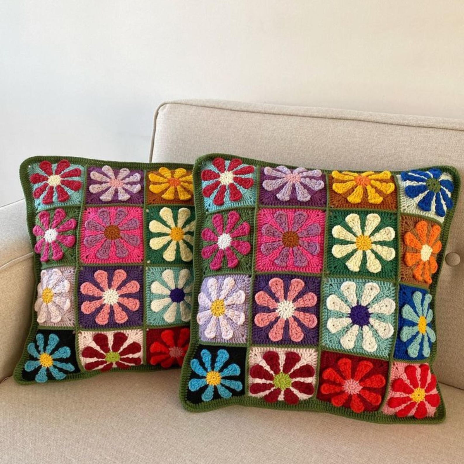 Retro Daisy Granny Square Crochet Pattern: 3D Flower PDF Tutorial - Etsy