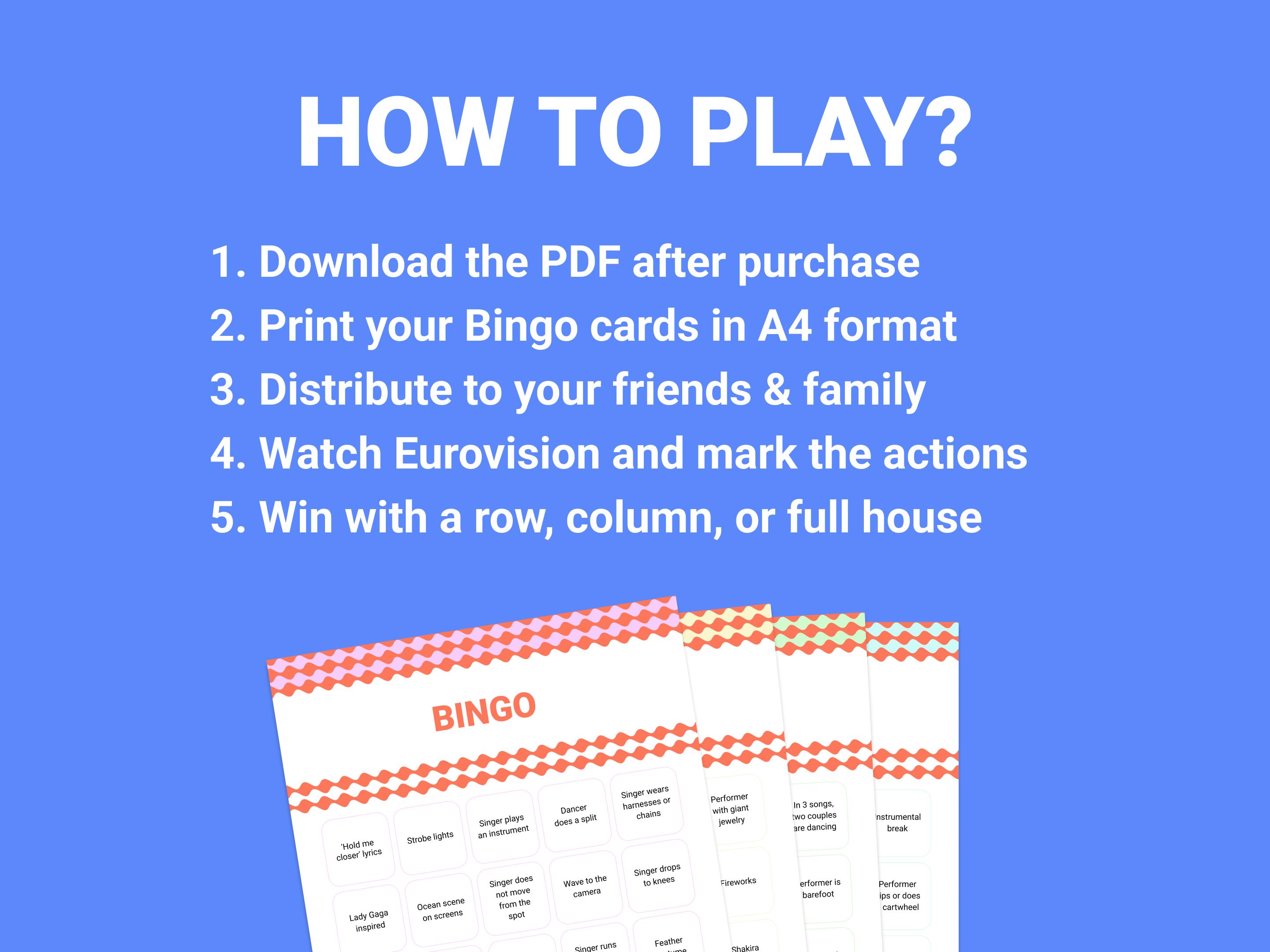 Eurovision-inspired Bingo | Eurovision Song Contest | Grand Final Basel ...