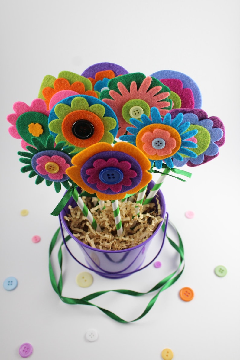 Felt Flower Bouquet DIY Kids Craft Kit - Etsy
