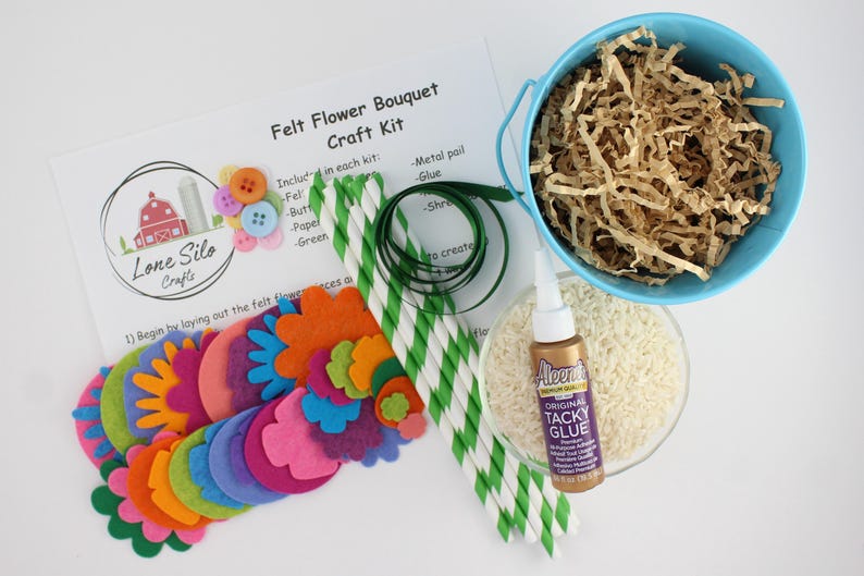 Felt Flower Bouquet DIY Kids Craft Kit - Etsy