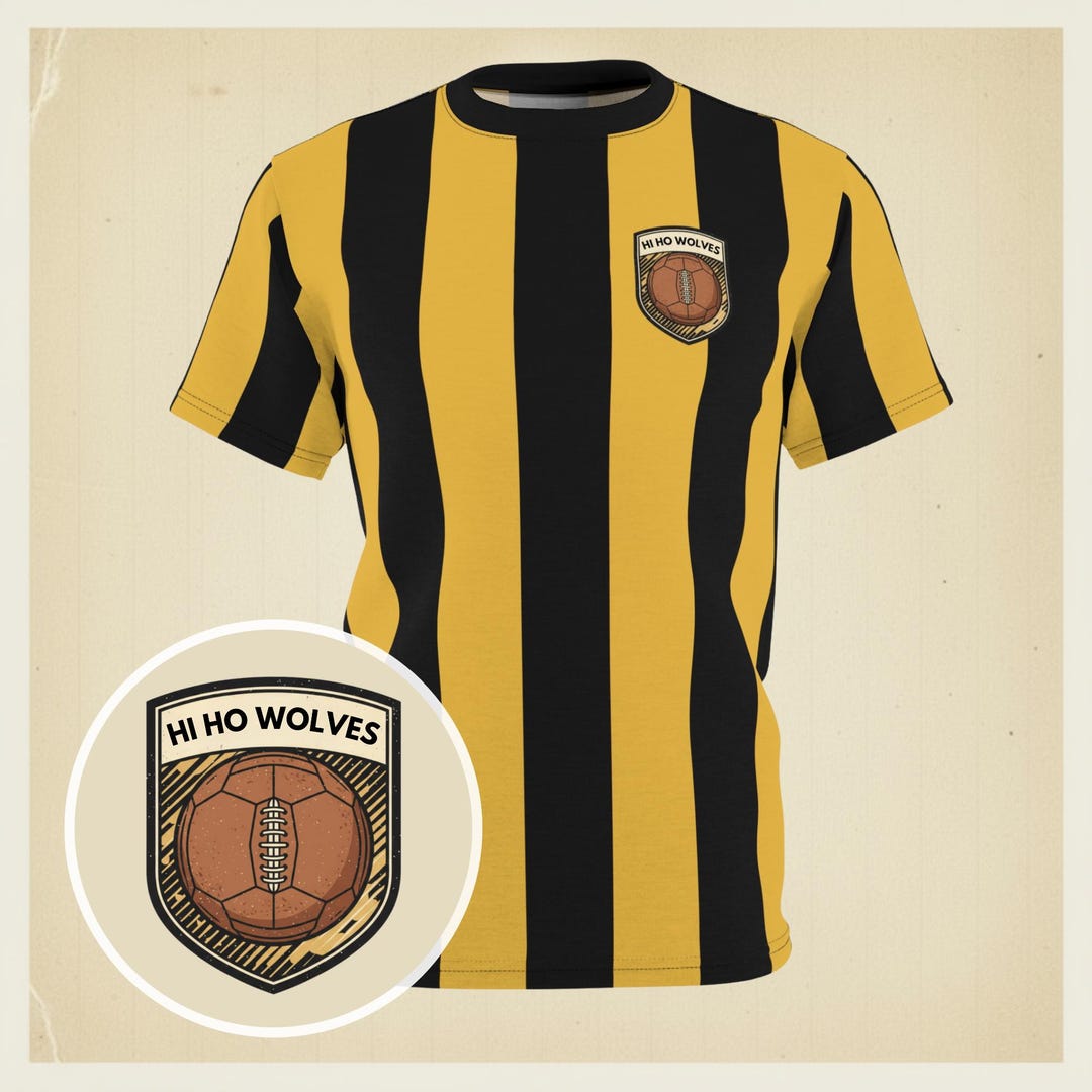 Retro Wolverhampton All Over Print Football Shirt - Hi Ho Wolves Badge ...