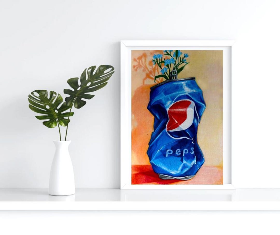 Crush Pepsi Can Realistically Draw as a PRINT - Etsy